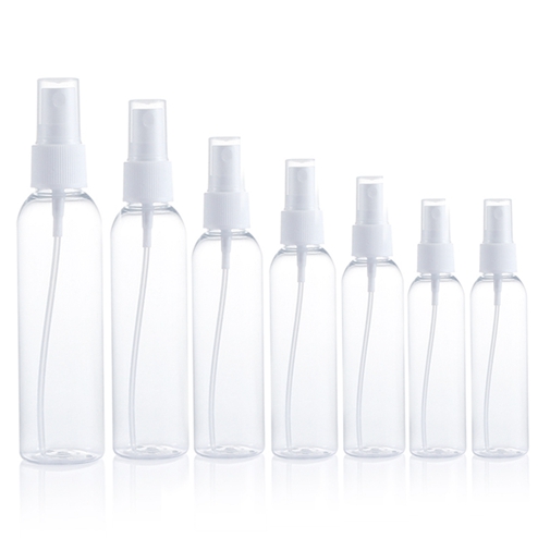 Clear Pet Boston Round Saniziter Plastic Bottle with Spray Bottle Pump